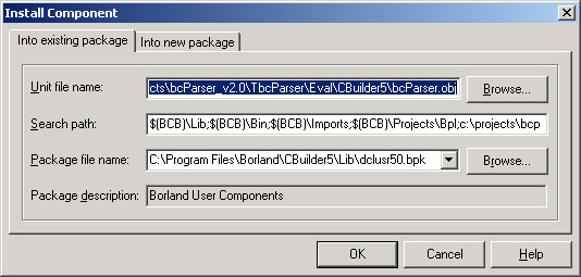 How to install the math parser component in C++ Builder